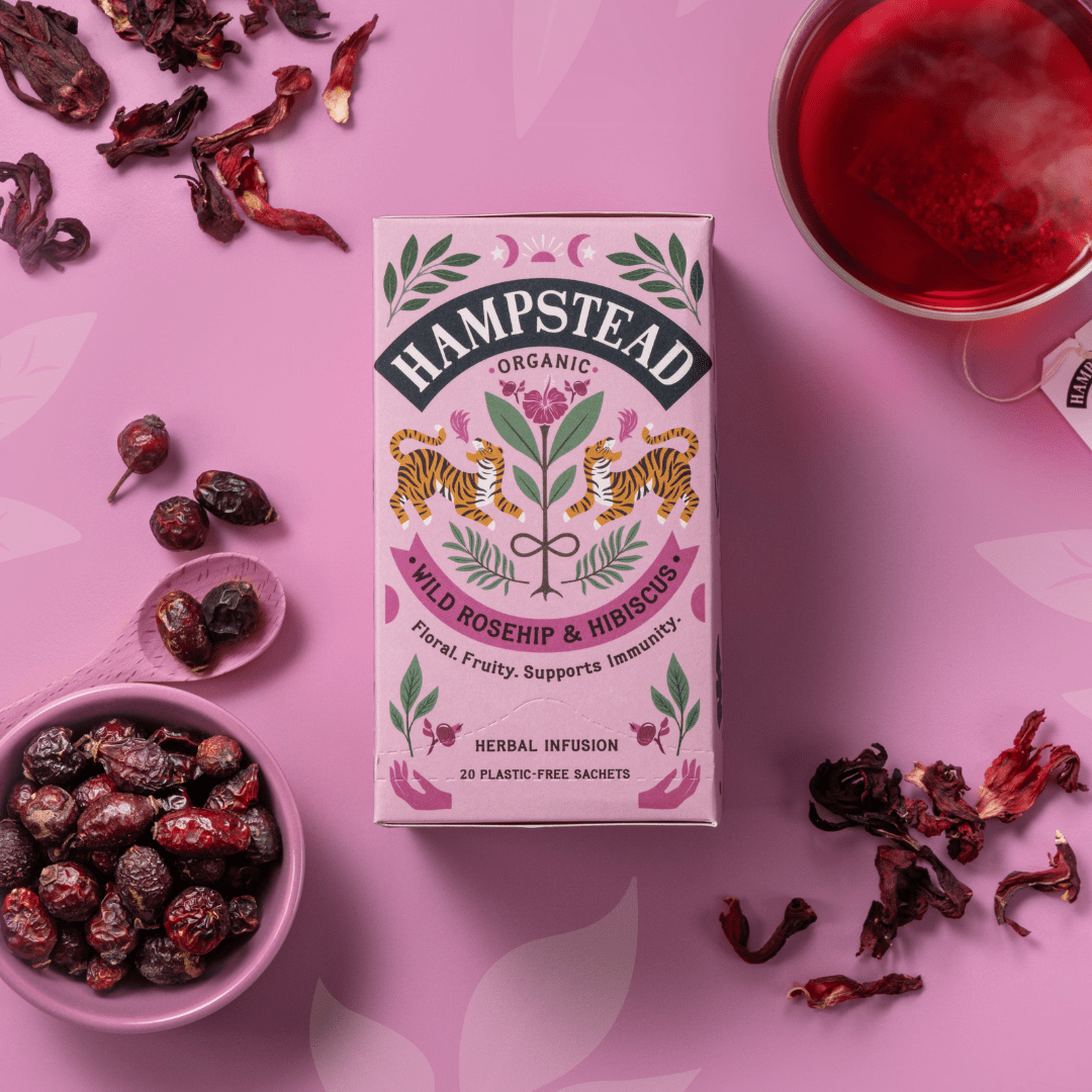 Organic Rosehip & Hibiscus Tea Bags | Hampstead Tea